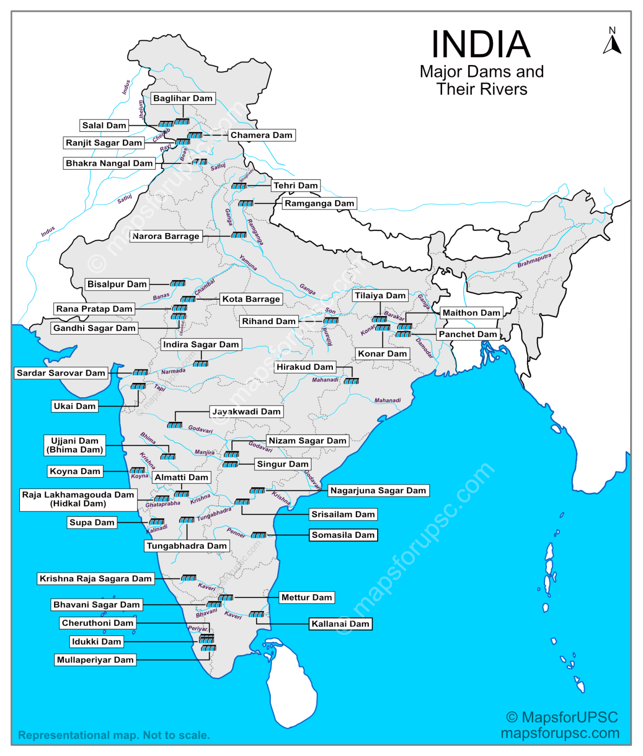 Major Dams in India: Key Facts with Rivers, States & PDF Map