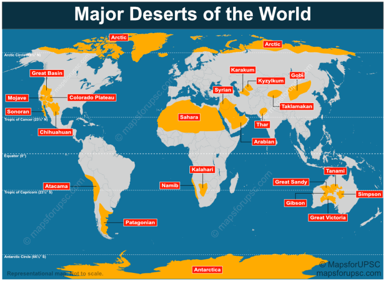 Major Deserts of the World: Important Facts and PDF Map